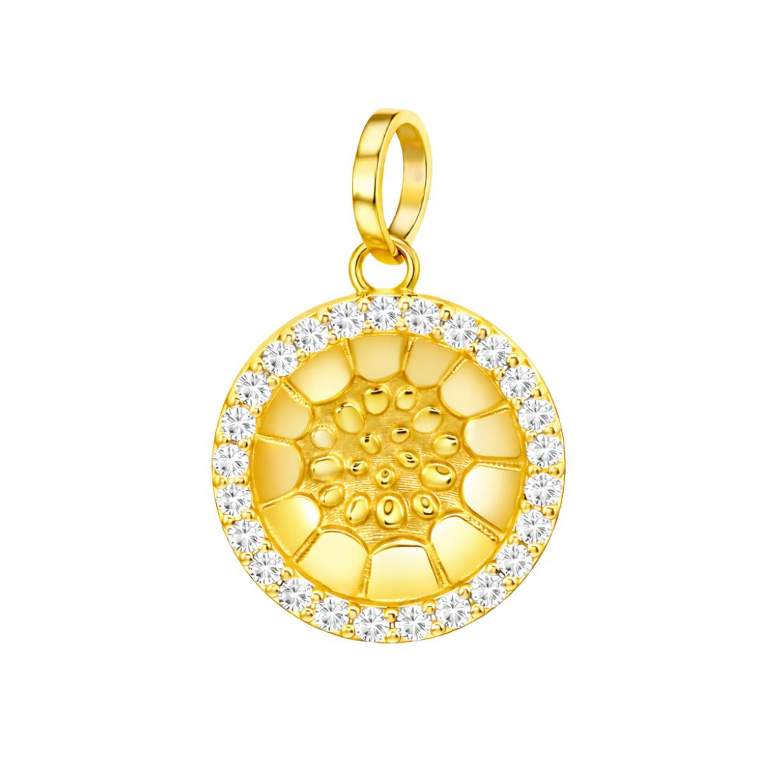 14KT Diamond Rim Pan Pendant| Diamond
